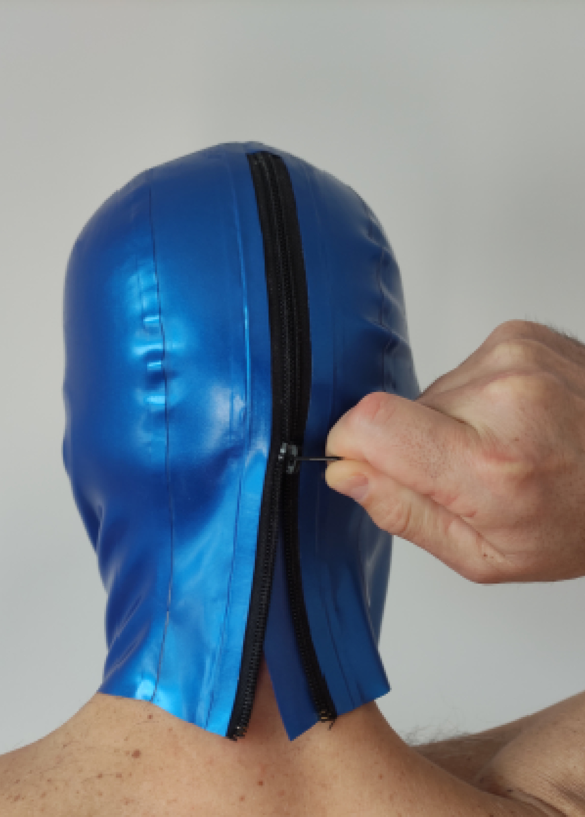Azure Hero Latex Mask – KinkFox