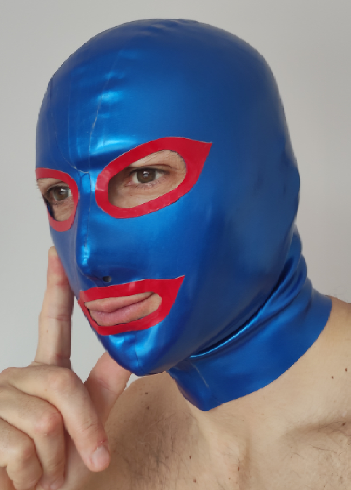 Azure Hero Latex Mask – KinkFox